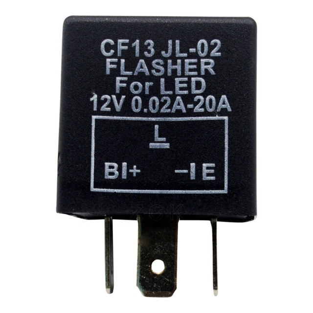 2X 3-PIN CF-13 Electronic Flasher Relay Fix For LED Turn Signal Light ...