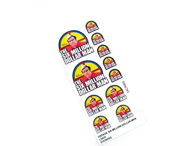 CUSTOM VINTAGE KENNER Six Million Dollar Man Classic Logo Stickers $8. ...