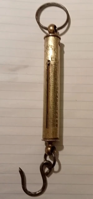 ANTIQUE, RARE BRASS Salter Pocket Spring Balance Scale, Weighing 0 to ...