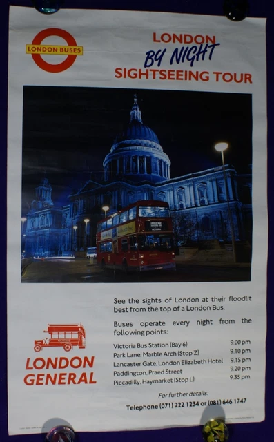 LONDON GENERAL BUSES By Night Sightseeing Tour Saint Pauls Cathederal ...