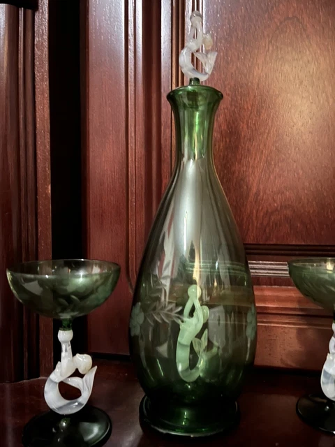 LAUSCHA BIMINI LIKÖRGLÄSER Karaffe Fritz Lamperl Meerjungfrau Nixe EUR ...