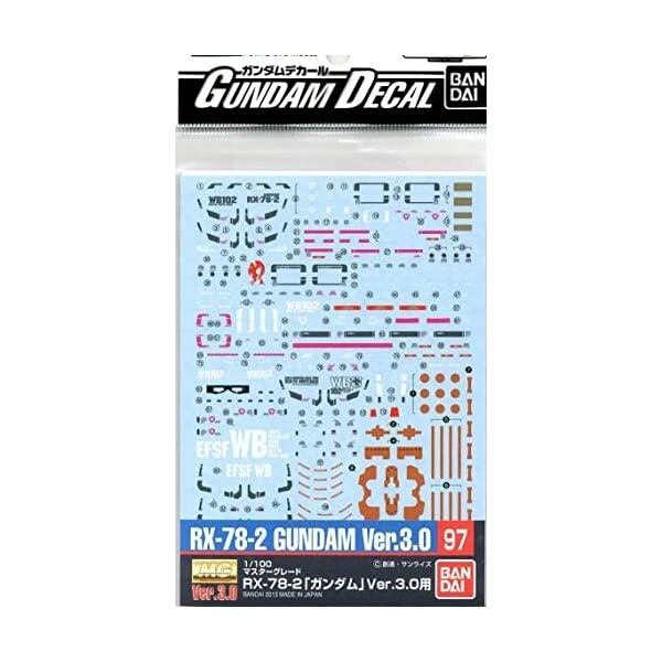 BANDAI GUNDAM DECAL No.097 for MG RX-78-2 GUNDAM Ver.3.0 NEW from Japan £16.33 - PicClick UK