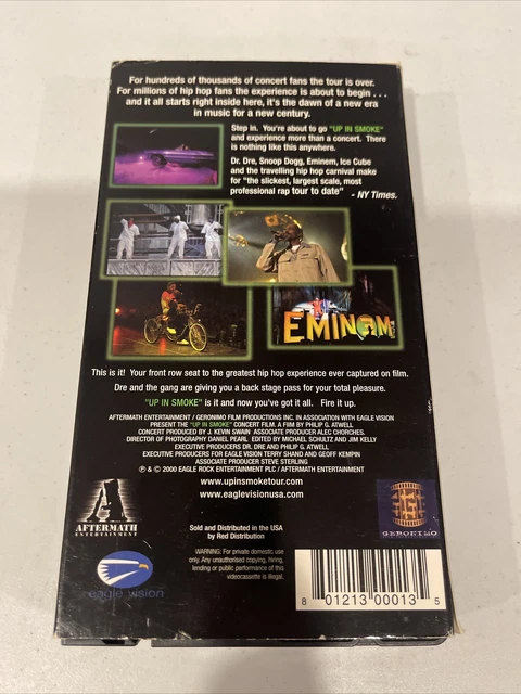 THE UP IN Smoke Tour (VHS, 2000) Dr. Dre, Snoop Dogg, Eminem, Ice Cube ...
