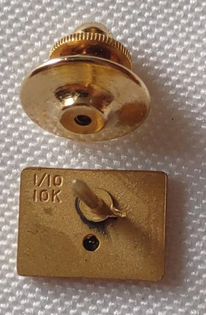 10CT GOLD XEROX Tie Pin With Emerald Vintage Mens Gents Advertising 1 ...