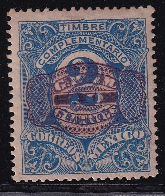 UCT37 MEXICO 1916 GPM barril 10c/2c ovpt on 1908 postal due issue Sc ...