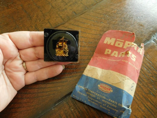 PLYMOUTH QUARTER BELT Molding Emblem 1953 Mayflower Medallion Ornament ...