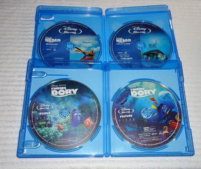 Finding Nemo And Finding Dory 2 Movie Collection Blu Ray 4 Disc Set