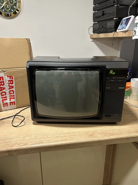 PHILIPS 14& CRT Cube TV Video Retro Gaming Display Television 80s Prop ...