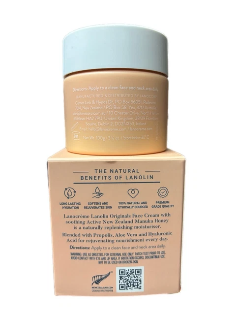 ORIGINAL LANOLIN LANOLIN Face Cream With Manuka Honey, 3.5 oz, New In ...