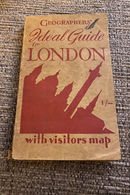 GEOGRAPHER'S IDEAL GUIDE to London Visitors Map traveling 1950's £11.98 ...
