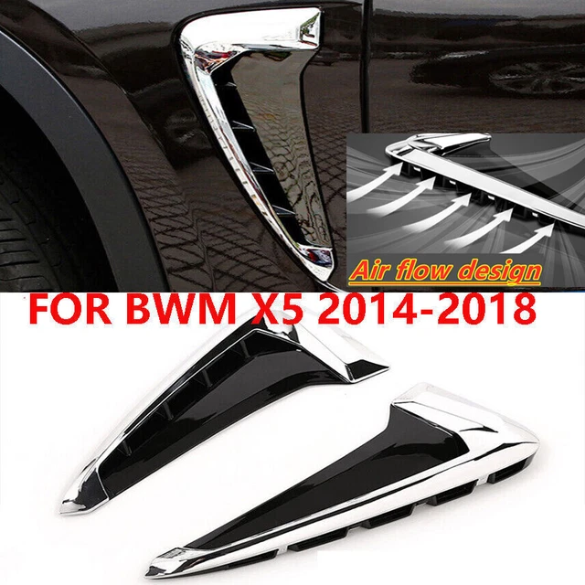SIDE MARKER FENDER Air Wing Vent Trim M Cover Chrome For 2014+ BMW F15 ...