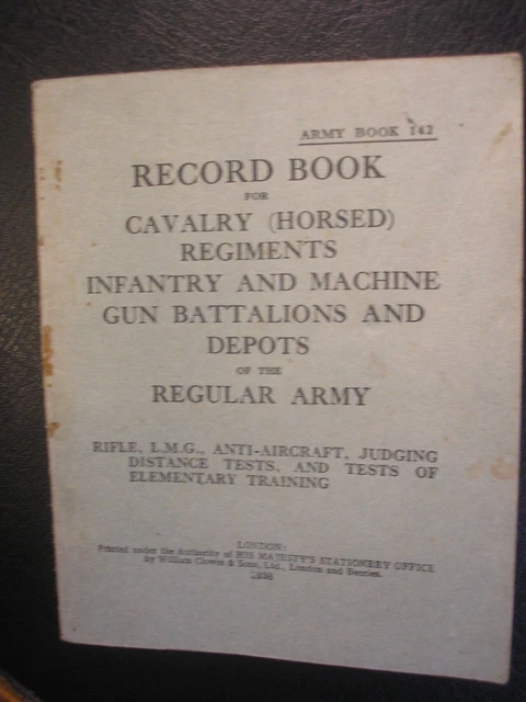 BRITISH ARMY RIFLE Shooting Record Book Cavalry Infantry Weapon ...