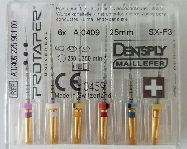 DENTAL DENTSPLY ROTARY ProTaper Universal Engine NiTi Files 25 mm SX-F3 ...
