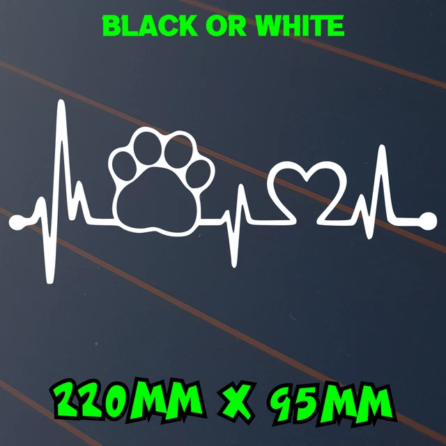 Paws Vinyl Heart Beats BMW Decal Sticker DM Heart With Dog Paw Puppy Love 4