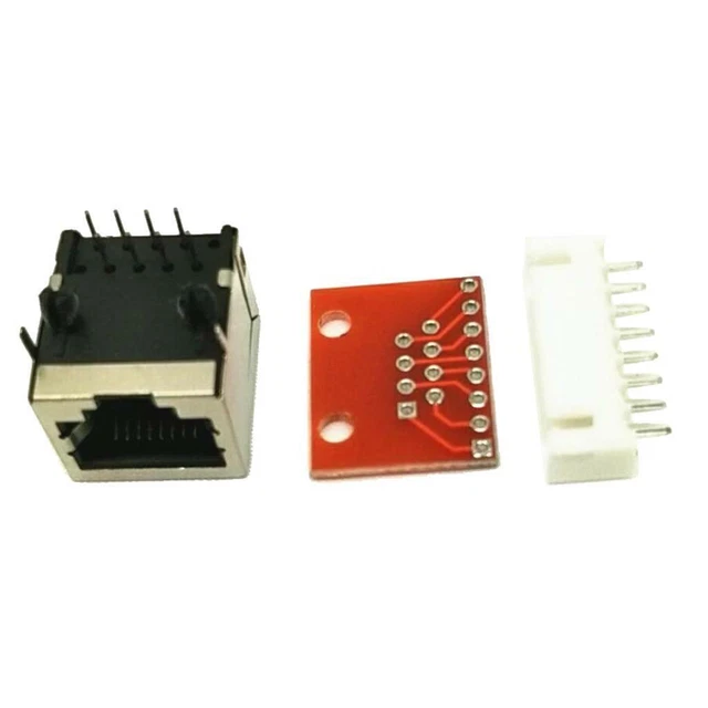RJ45 CONNECTOR PCB Breakout Board Kit Ethernet Includes 0.1" (2.54mm ...