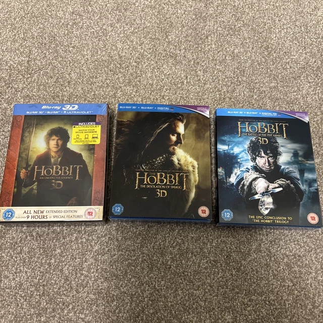 THE HOBBIT TRILOGY 3D Blu Ray + Blu Ray With Lenticular Sleeves £14.76 ...