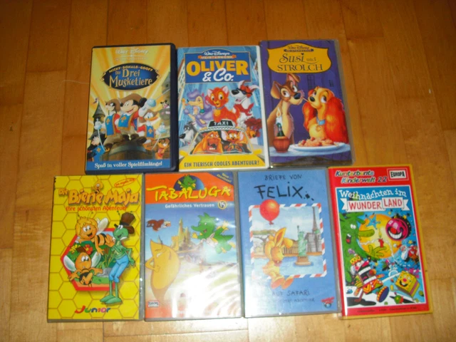 7 VHS VIDEOKASSETTEN Zeichentrickfilme Tabaluga Biene Maya Felix Susi ...