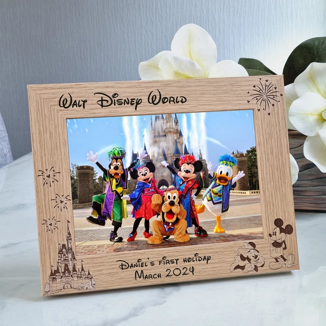 WALT DISNEY WORLD Personalised Engraved Wooden Photo Frame Disneyland ...