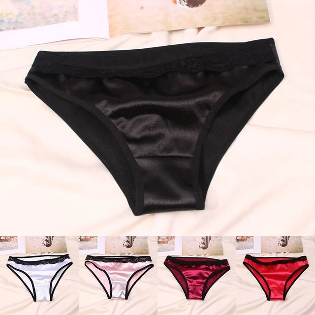 INTIMO DONNA SETA raso slip slip nero/bianco/rosso vino/blu/rosa EUR 11 ...