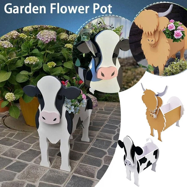 NEWEST GIARDINO VASO di Fiori Mucca Goater Alce Fox Pentole PVC Animale ...