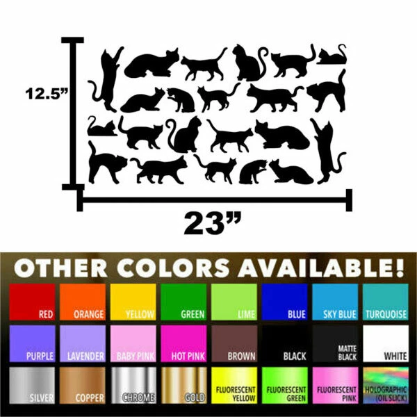 22 CAT KITTY Silhouette Decal vinyl wall sticker home window door Room ...