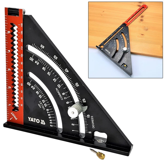 ANSCHLAGWINKEL DREIECKWINKEL ZIMMERMANNSWINKEL Alu Bau Messwinkel 185 mm Profi EUR 27,99 ...