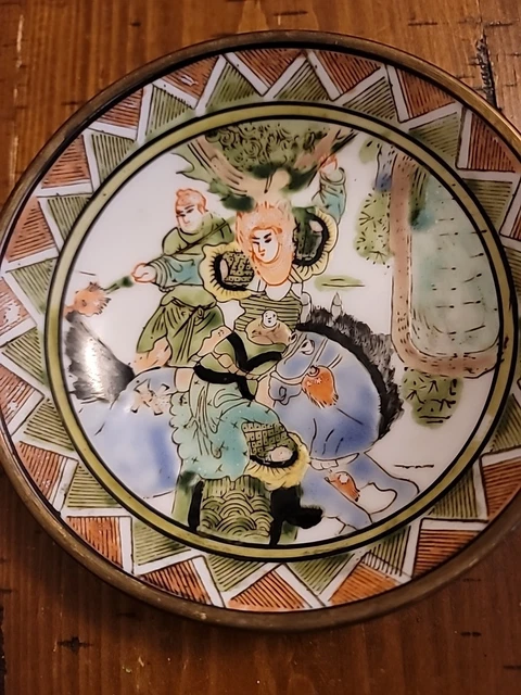 QING DYNASTY KANGXI Yuzhi Chinese Cloisonne on Metal Warriors on ...