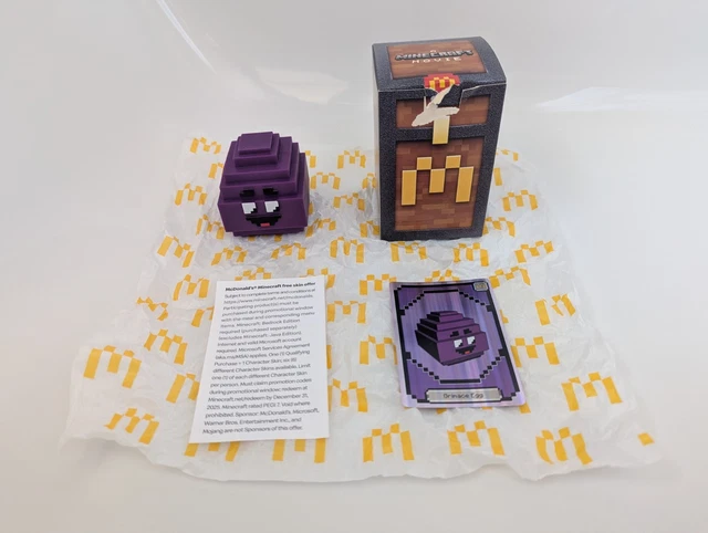 MCDONALDS HAPPY MEAL Toy Minecraft Grimace Egg LIMITED EDITION £14.24 ...