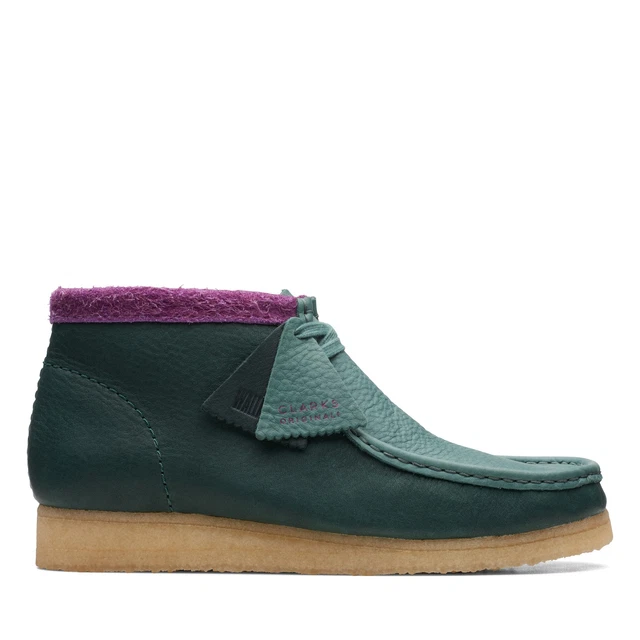 CLARKS WALLABEE BOOT 26168831 Mens Green Leather Lace Up Chukkas Boots ...
