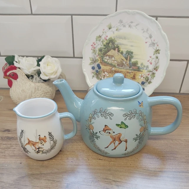 DISNEY BAMBI TEAPOT And Cream Jug Set £8.00 - PicClick UK