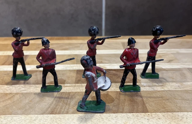X6 VINTAGE PRE War Britains Lead Soldiers - Colonial Guards Scots Guard ...