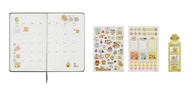 2026 DIARY SET Choonsik Kakao Friends Diary Planner Desk Calendar Set ...