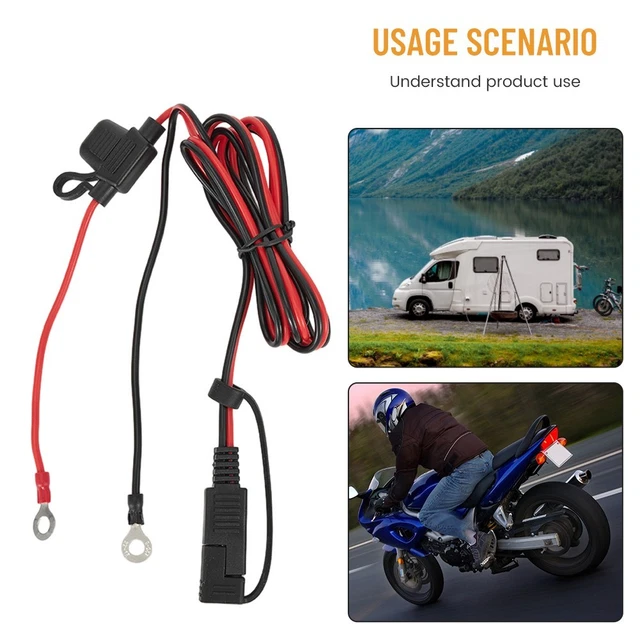 POWER CABLE EXTENSION for Motorcycle Battery SAE to Ring Terminal ...