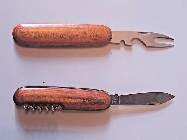 ANCIEN COUTEAU ET fourchette RICHARTZ SOLINGEN, bois rouge, TB état EUR ...