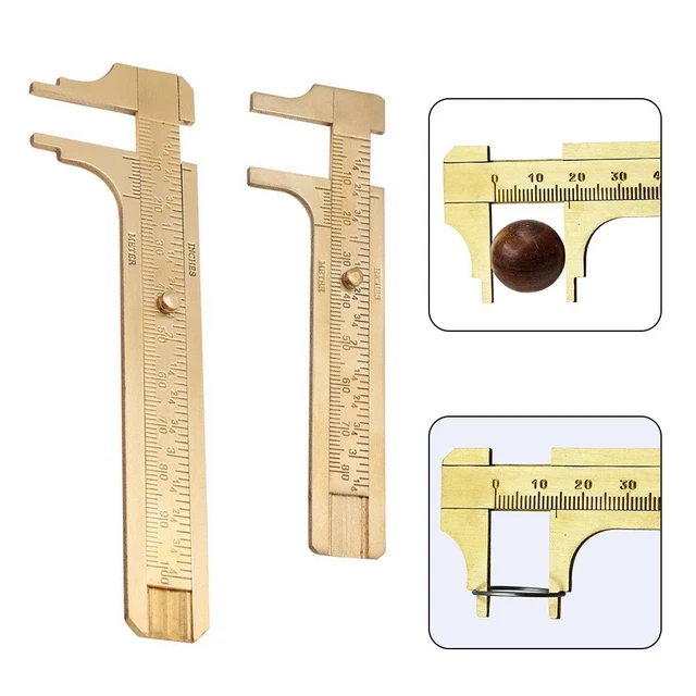 MEASURING TOOL MINI Brass Scale Sliding Gauge Vernier Caliper Caliper ...