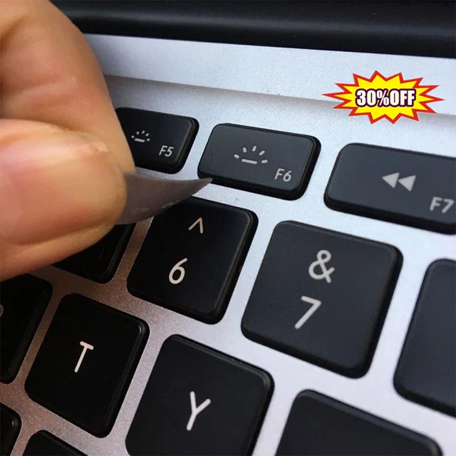 ENGLISH KEYBOARD STICKERS Black and White Letters for Keyboards PC ...