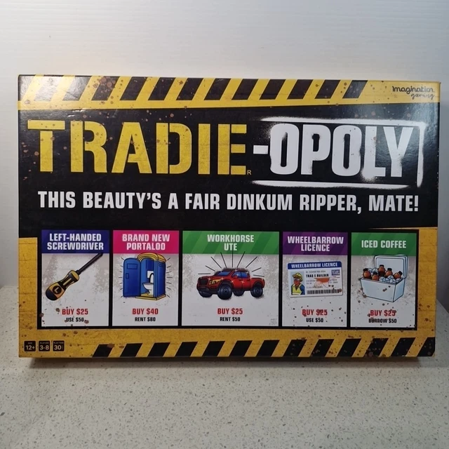TRADIE-OPOLY MONOPOLY STYLE Board Game For Australian Tradies Fun $28. ...