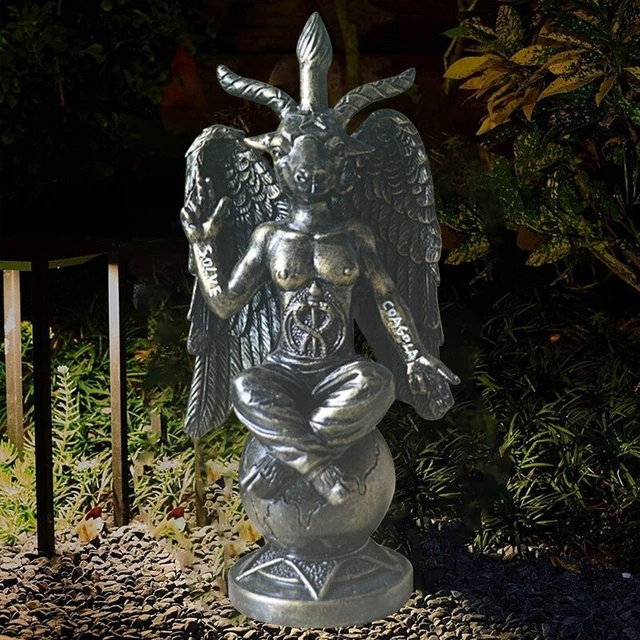 SCULTURA IDOLO SATANICO baphomet meditazione ala magica capra St5285 ...