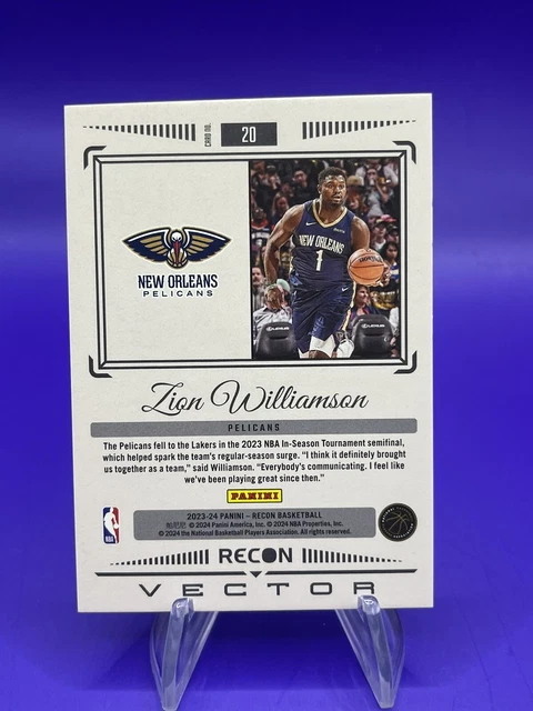 ZION WILLIAMSON 2023-24 Panini Recon Basketball Vector New Orleans ...
