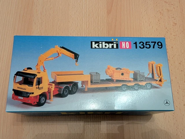 KIBRI 13579 WIESBAUER MB mit Ladekran und Tieflader Bausatz Neuwertig ...