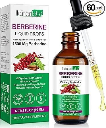 BERBERINE LIQUID DROPS, Berberine Supplement High Strength, 100% ...