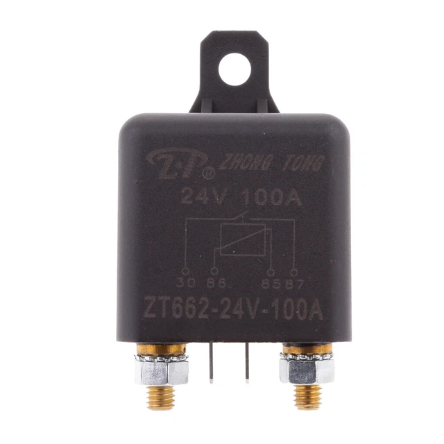 4 TERMINAL OVER 100A 24V Battery Isolator Relay On/Off Car Power Switch ...