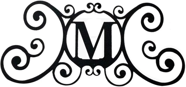 24 INCH HOUSE Plaque Letter - Wrought Iron Metal Scrolled Monogram ...