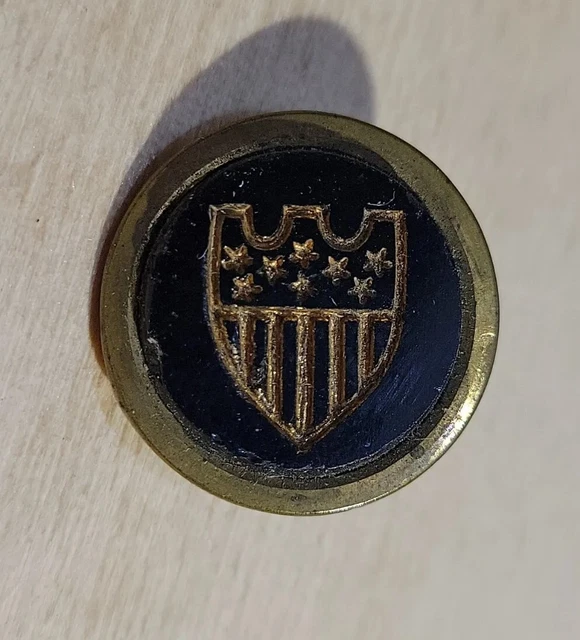 RARE ANTIQUE ORIGINAL Civil War Union League Club Button, 1860's Black ...