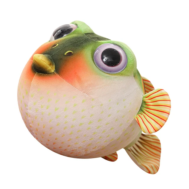 HOT CUTE PUFFER Fish Plush Toy Cartoon Soft Stuffed Animal Fluffy Toy ...