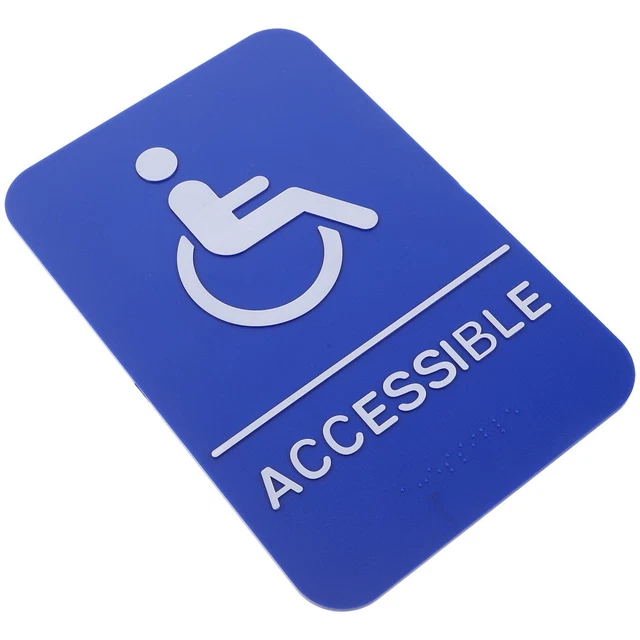 ADA WHEELCHAIR ACCESSIBLE Sign With Braille - Self Adhesive Unisex ...