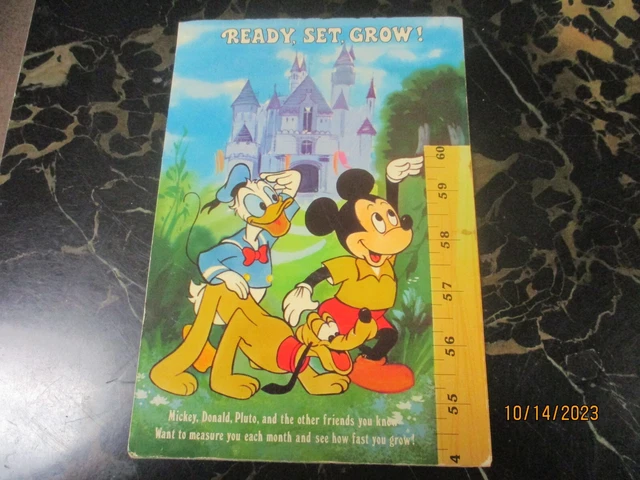 VINTAGE DISNEY HEIGHT Chart Ready, Set, Grow! Hallmark Mickey Pluto ...