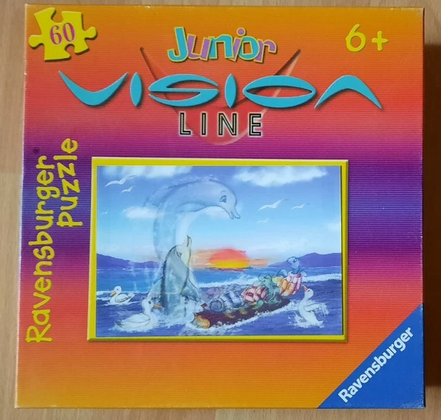 60 TEILE RAVENSBURGER Puzzle Junior Vision Line Tanzender Delfin ab 6 ...