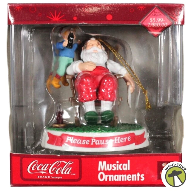 COCA-COLA CHRISTMAS MUSICAL Ornament Santa in Chair with Elf EUR 18,12 ...