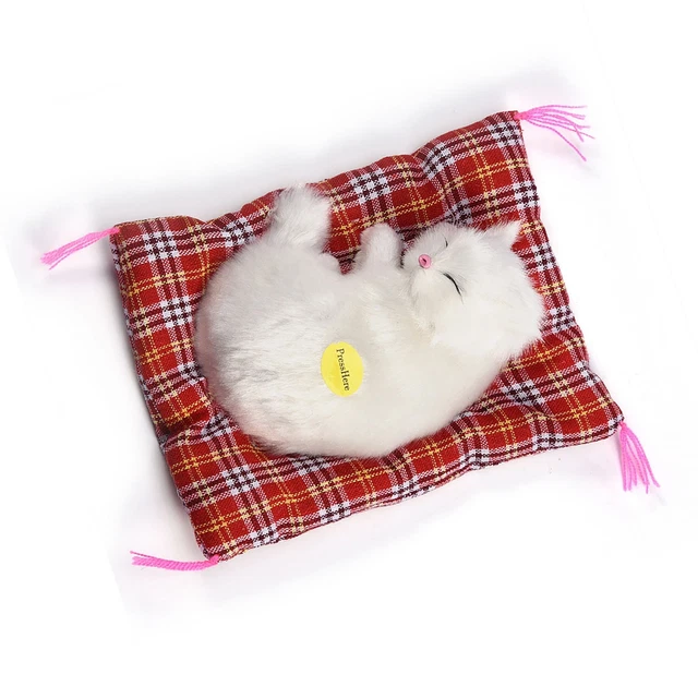 (ALL WHITE NAP Cat)4Types Sleeping Simulation Cat Plush Sound Toy ...